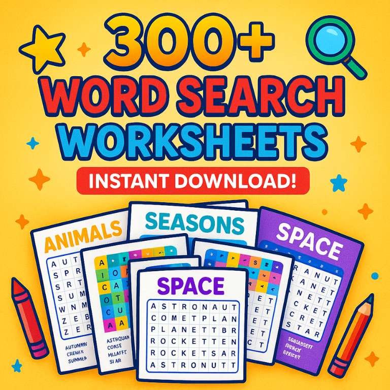 300+ Best Word Search Worksheets for Kids